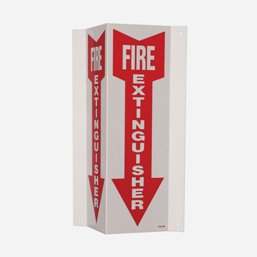 V-Shaped Sign - FIRE EXTINGUISHER in Red Down Arrow - Larsen's ...